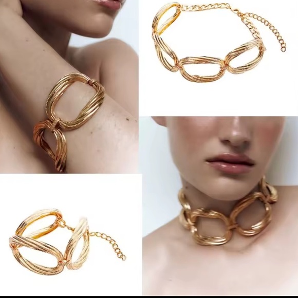 Zara | Jewelry | Zara Gold Chain Choker Necklace | Poshmark